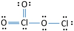 Dichlorine trioxide (Cl2O3) Molecule Lewis Structure